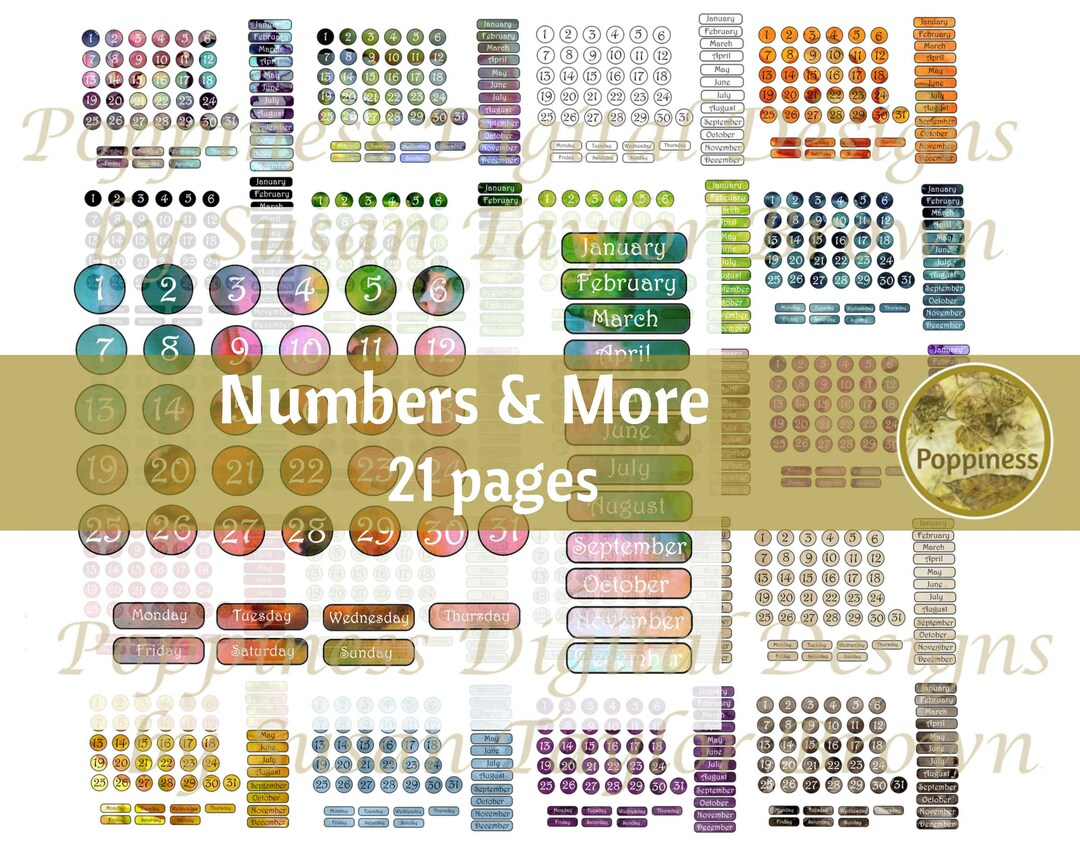 NUMBERS & MORE PLANNER Kit Printable Paper Pack for Creating Your Own ...