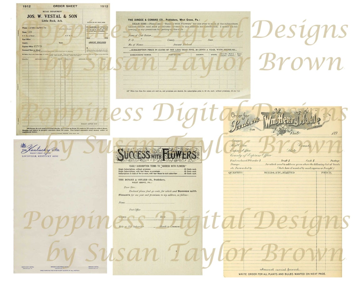 VINTAGE STATIONERY & BLANK Forms Printable Ephemera for Junk - Etsy