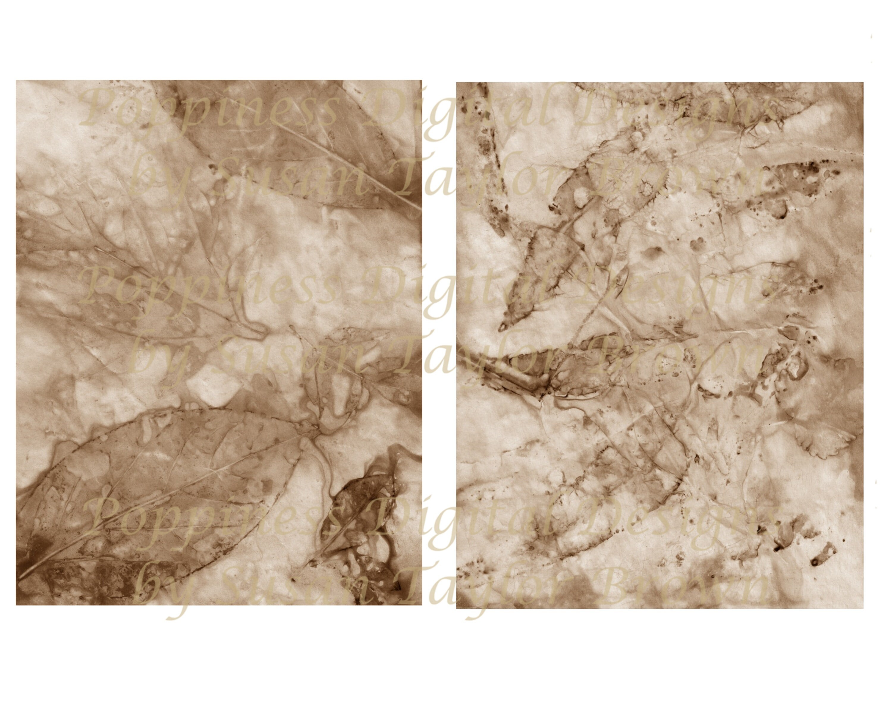 SEPIA ECO DYED Paper Eco Print Junk Journal Pages sepia West Cliff Has ...