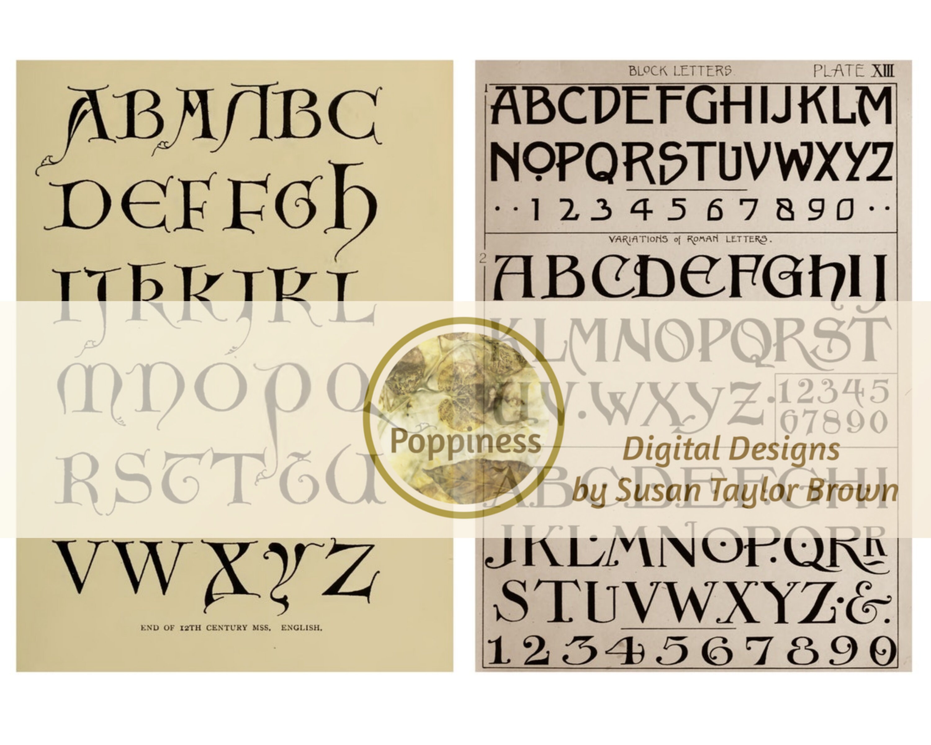 Vintage Alphabets Digital Download for Junk Journal Collage | Etsy