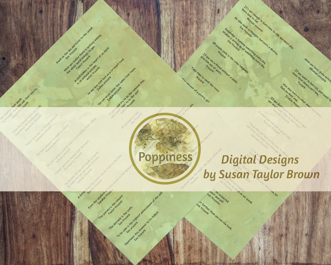 Printable Quotes About PROVERBS, Digital Collage Sheet Junk Journals ...