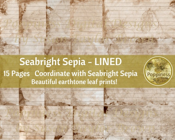ECO PRINT Digital LINED paper Sepia Eco Dyed Leaf Prints Junk | Etsy