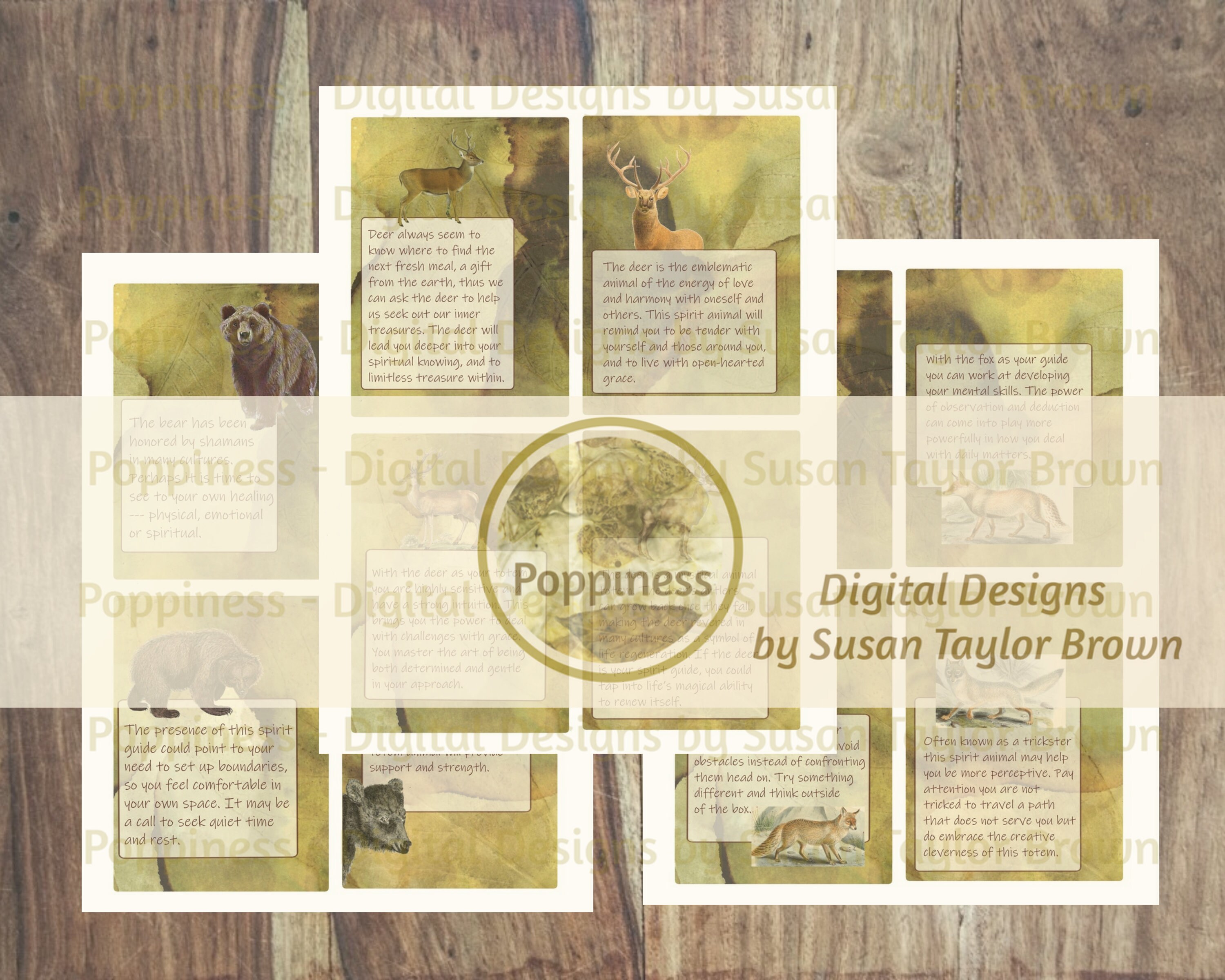 Animal Symbolism Cards Printable Digital Collage Sheet Vintage ...