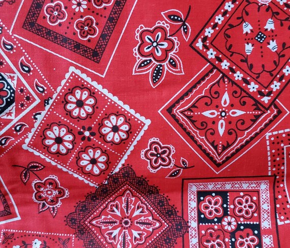 Red Bandana Print Fabric