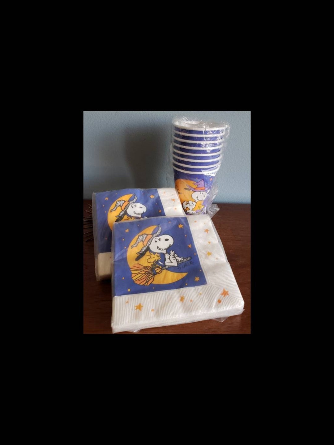 Vintage Snoopy and Woodstock Halloween Party Napkins and Cups. - Etsy