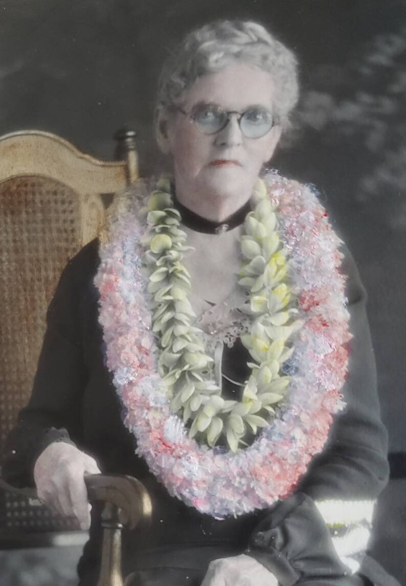 Found Image 1920s Hawaiian Tourist Colorized Portrait by Bert - Etsy