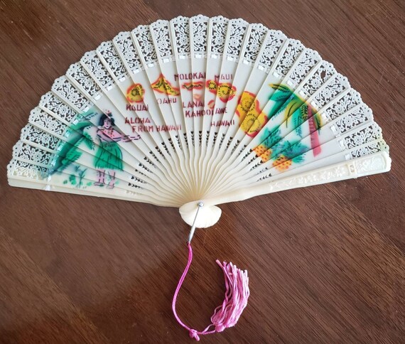 Vintage Hawaiian Souvenir Hand Fan. Aloha From Hawaii. - Etsy