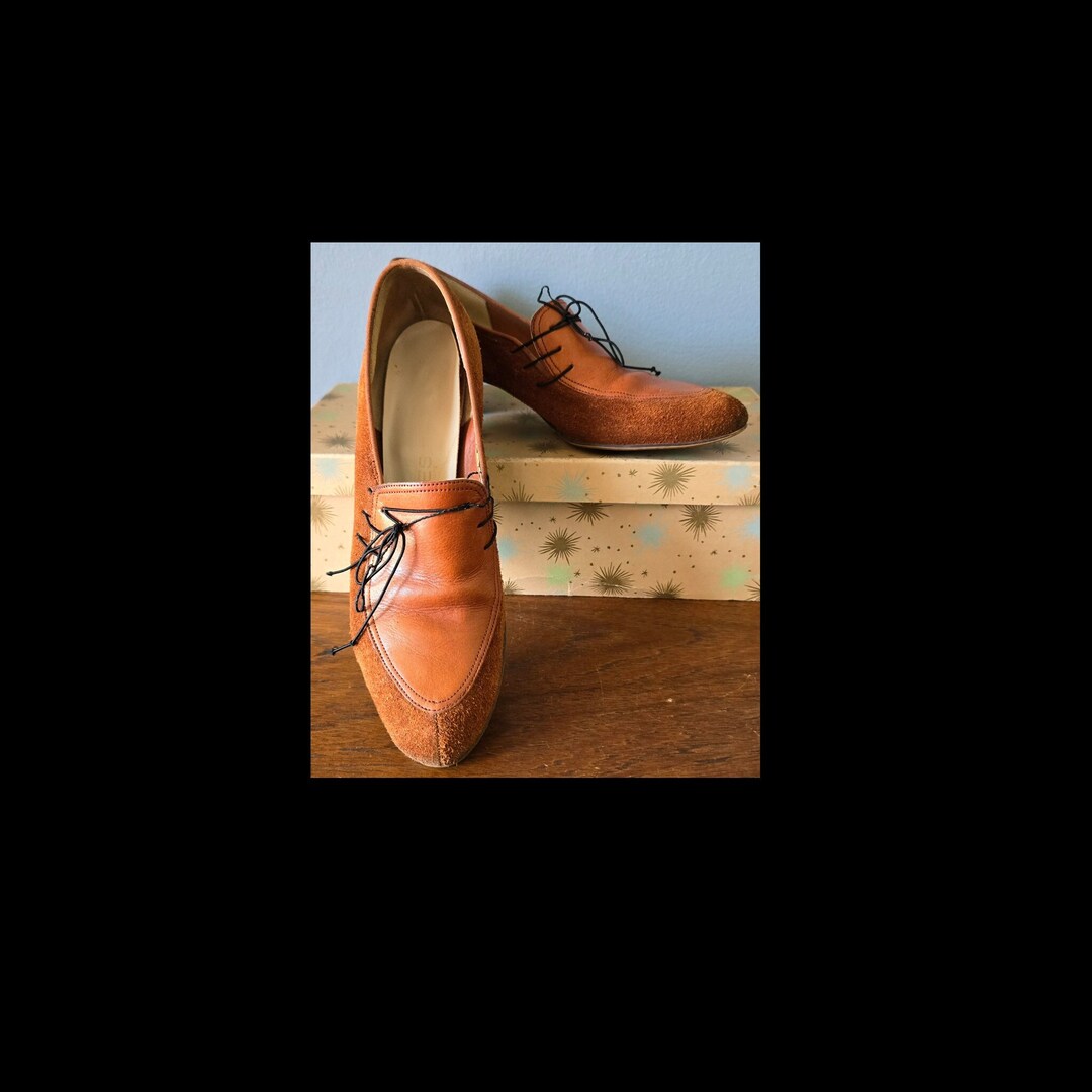 Rust Color Suede and Leather Cobbies Red Cross Shoes. 6.5 Narrow. - Etsy