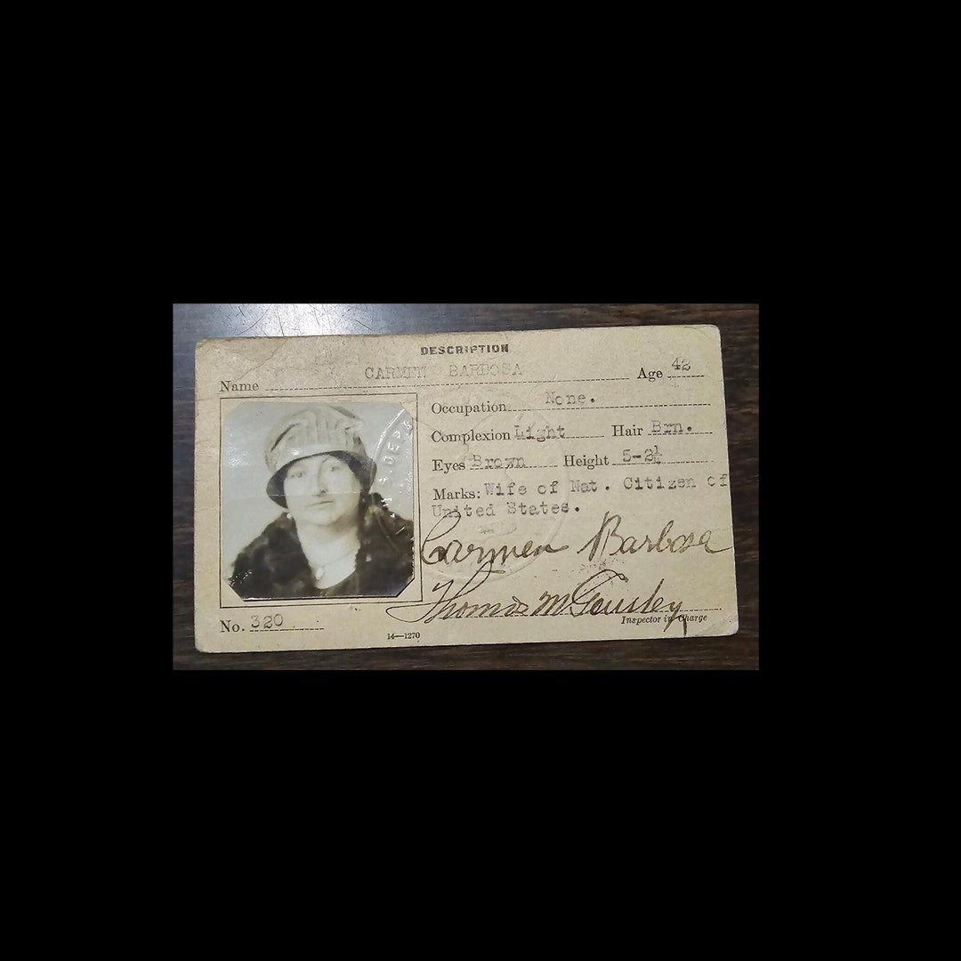 1928 U.S. Citizens Identification Card. - Etsy