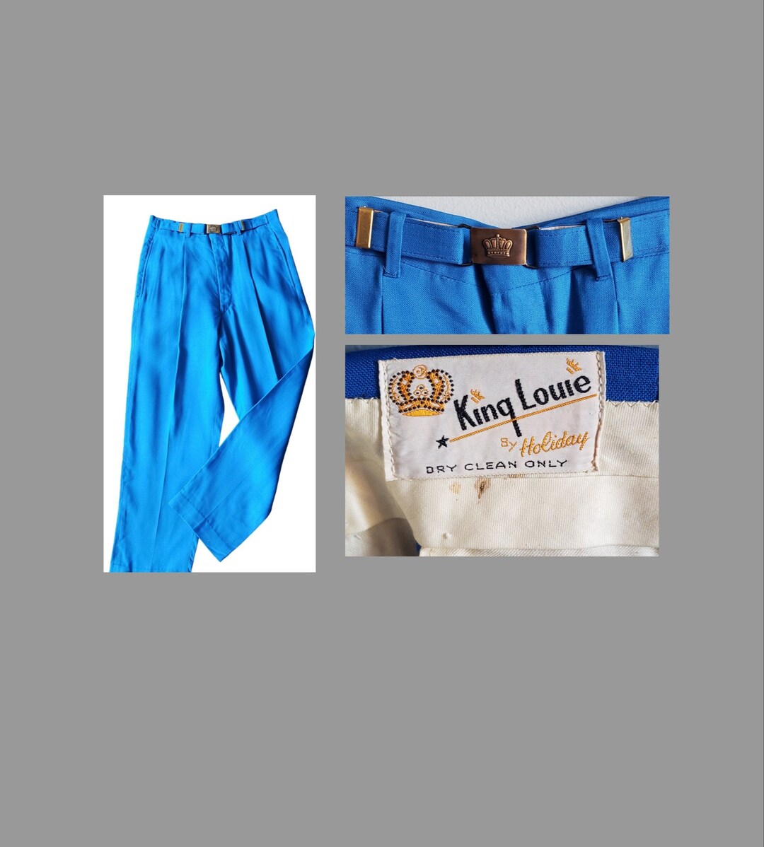 Vintage Royal Blue King Louie by Holiday Slacks. 30" Waist. - Etsy