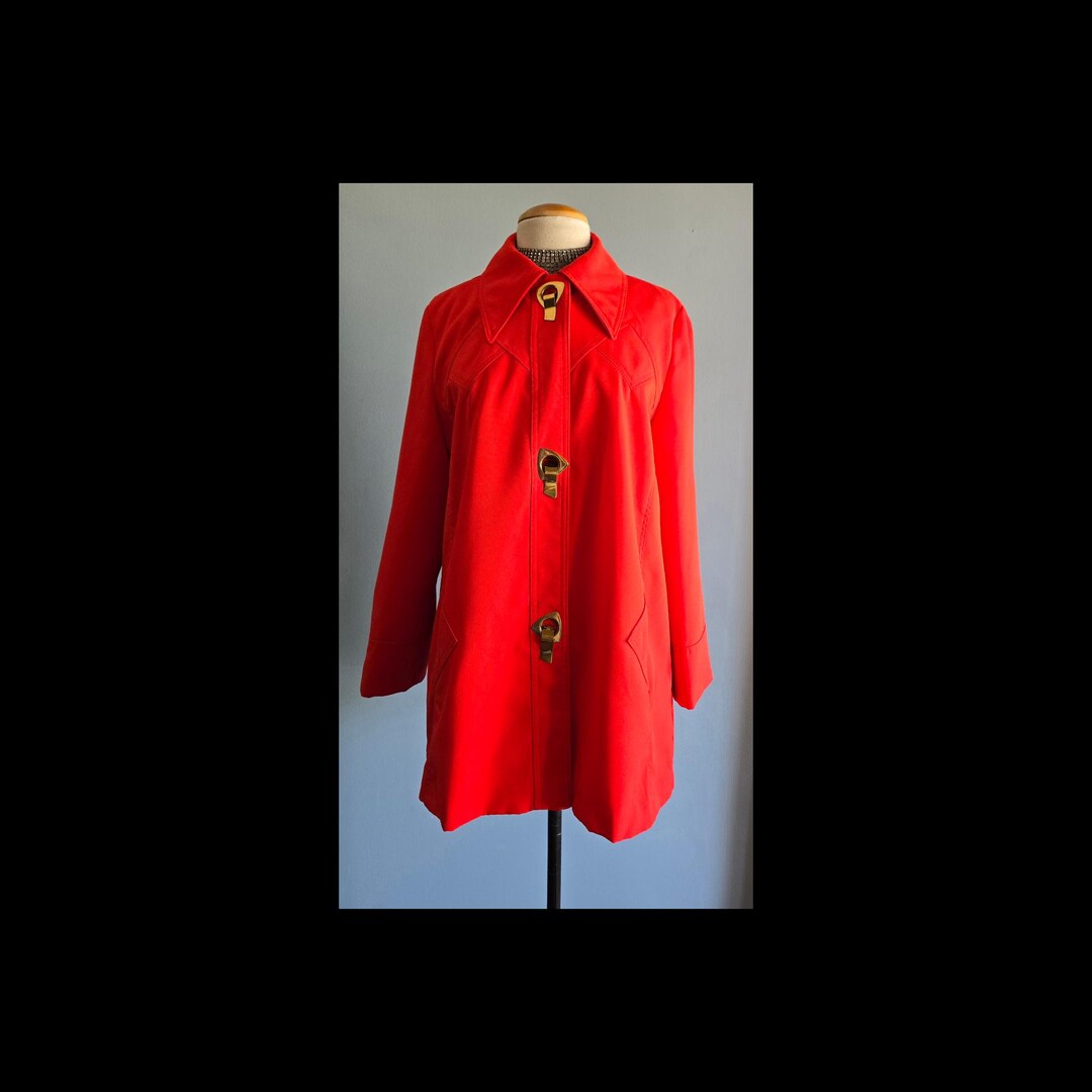 Vintage Mod Lightweight Red/orange Jacket by Jerold. - Etsy