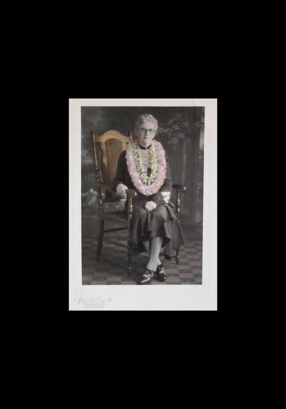 Found Image 1920s Hawaiian Tourist Colorized Portrait by Bert - Etsy