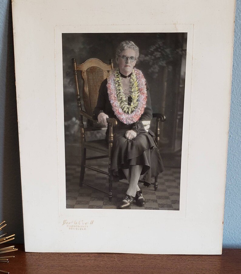 Found Image 1920s Hawaiian Tourist Colorized Portrait by Bert - Etsy