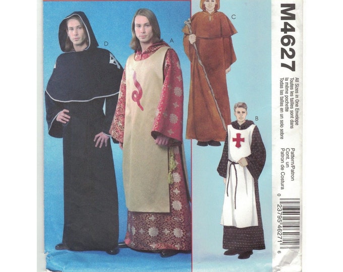Mccall's 4627 Mens Medieval Monk, Knights Templar, Crusader Costume ...