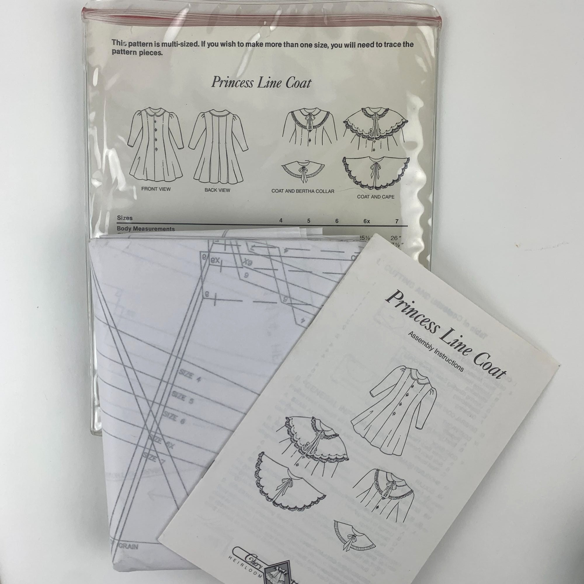 Chery Williams Girl's Princess Line Coat Heirloom Pattern Size 4 5 6 6x ...