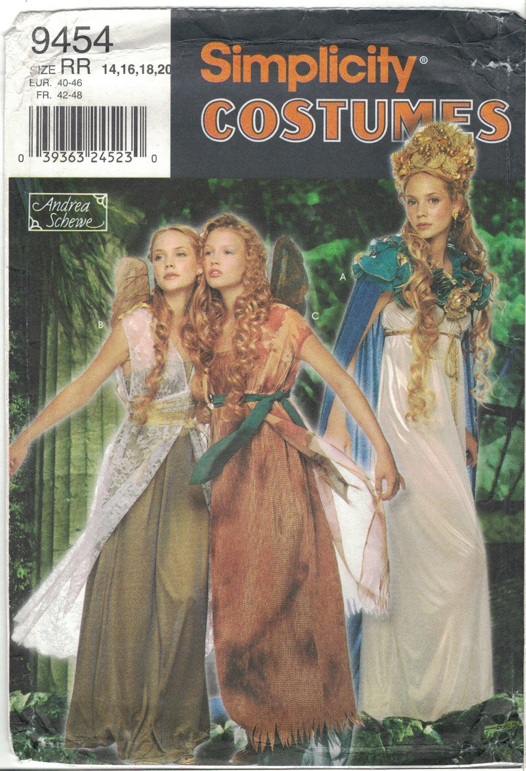 Simplicity 9454 Fairy Costume Pattern Empire Waist Misses Choose Size ...