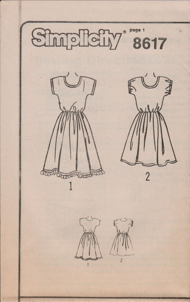 Simplicity 8617 Jiffy Cottagecore Dress Pattern Ruffle Hem Size 10 12 ...