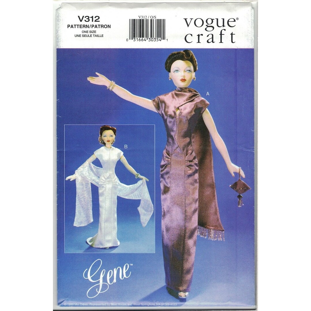 Vogue 312 7106 688 Gene 1940s Evening Gown Dress Fashion Doll Clothes ...