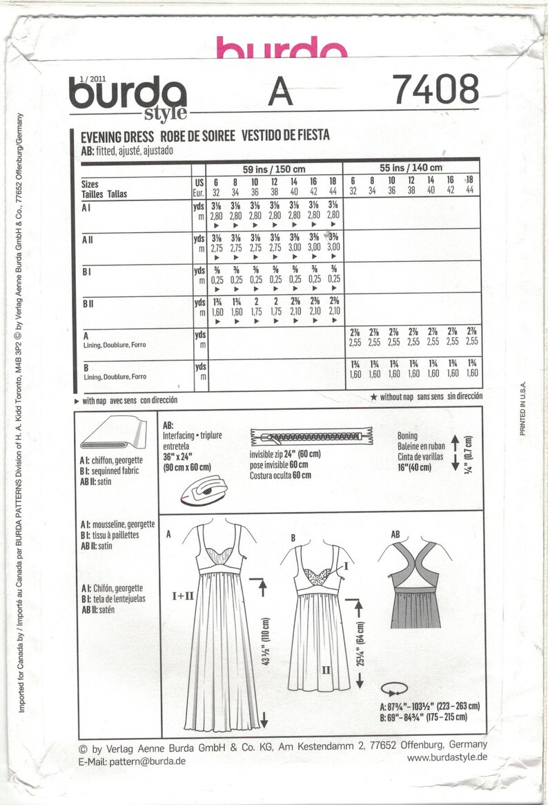 Burda Style 7408 Summer Cocktail Evening Bridesmaid Dress - Etsy