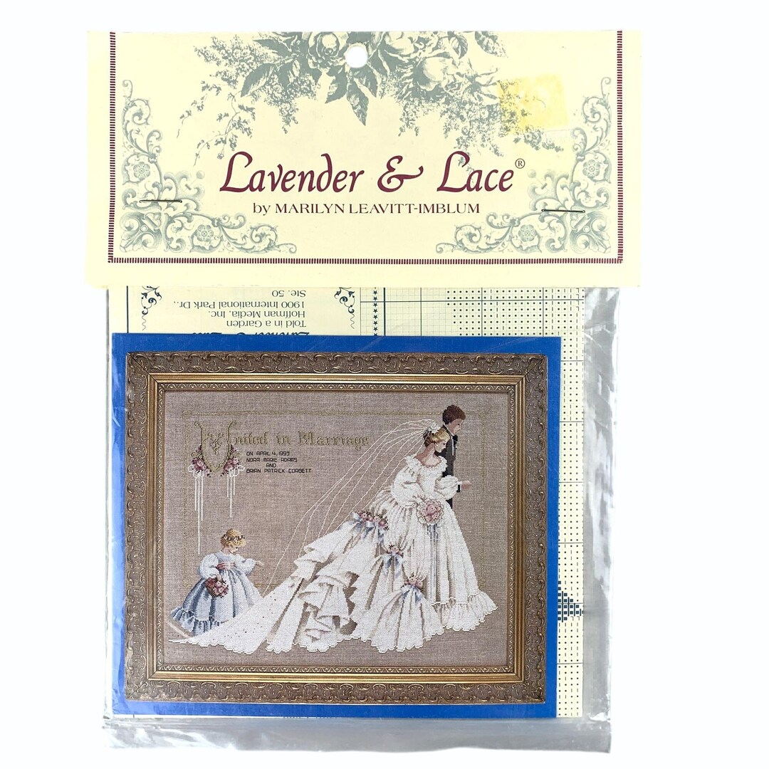 Lavender and Lace the Wedding Personalized Cross Stitch Pattern Wedding ...