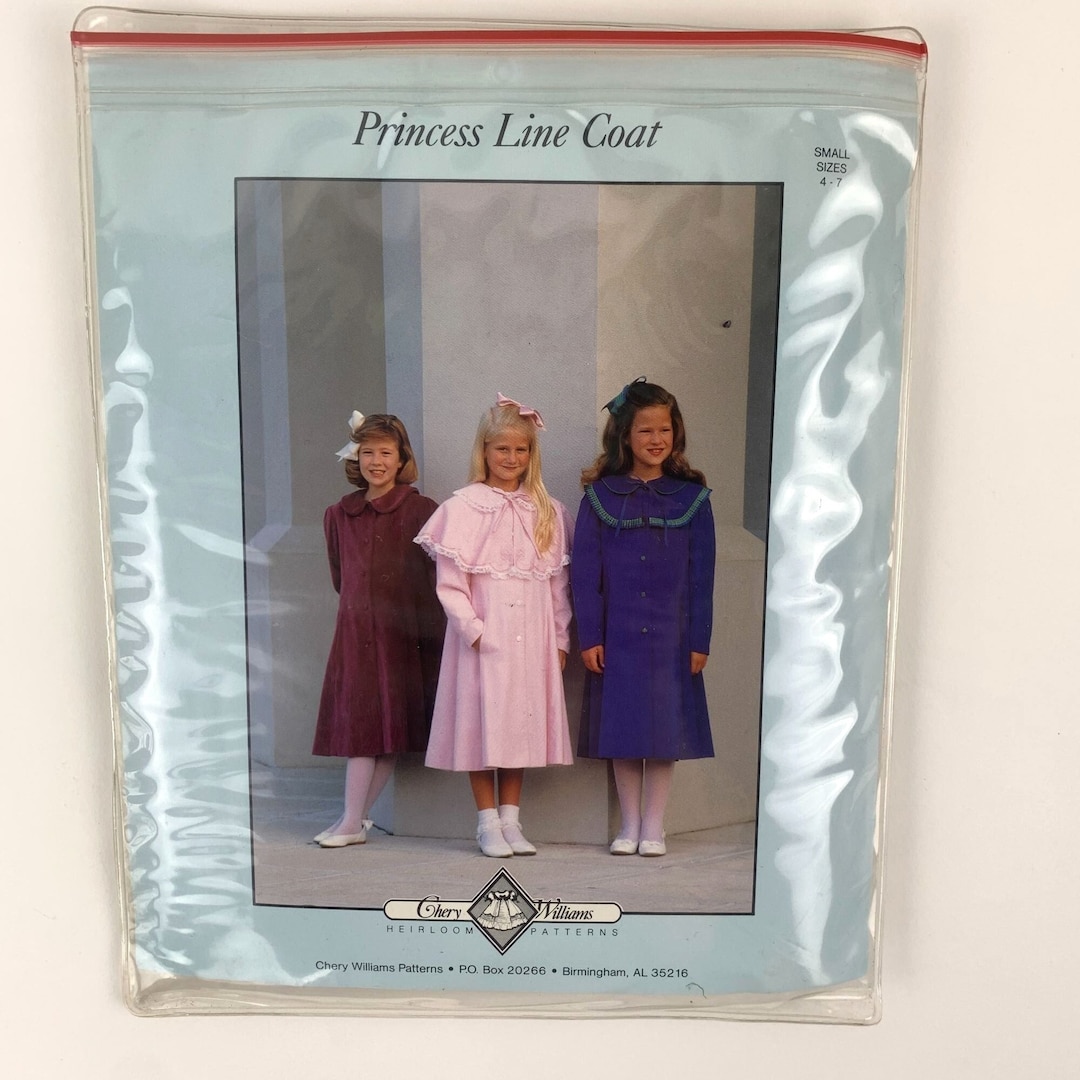 Chery Williams Girl's Princess Line Coat Heirloom Pattern Size 4 5 6 6x ...