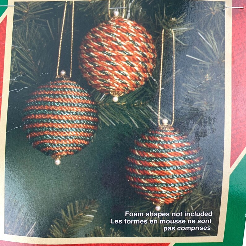 Treasured Trims Christmas Craft Kit Braided Cording Makes 5 Foam Ball ...