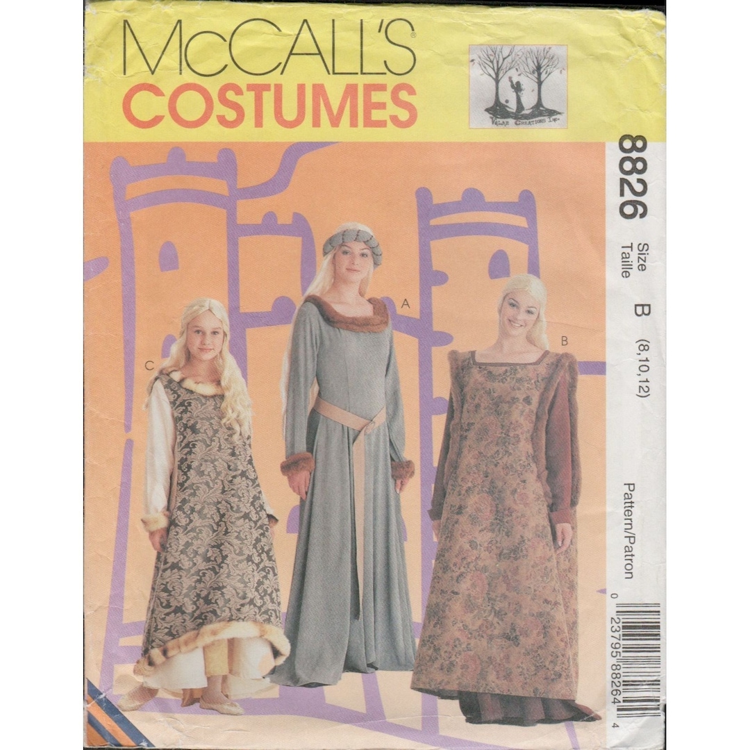 Mccall's 8826 Medieval, Renaissance Faire Gown, Sideless Surcoat ...