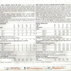 Simplicity 9458 Toddler Girl Ruffled Pinafore, Dress, Panties Pattern ...