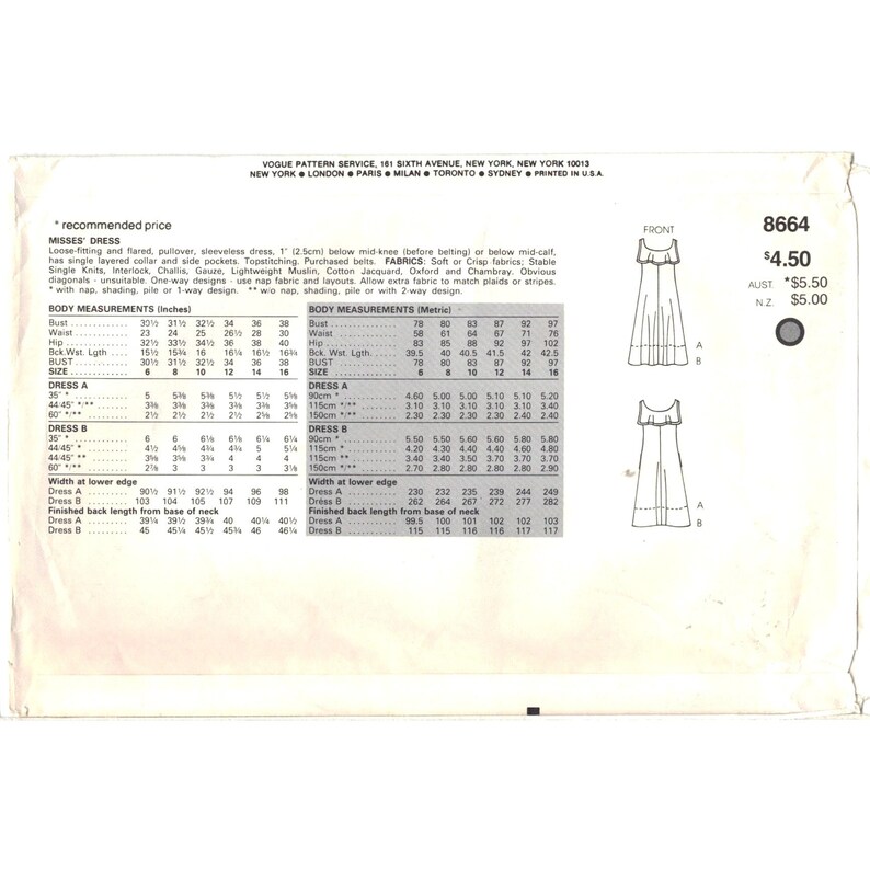 Vintage Very Easy Vogue 8664 Ruffle Neck Sundress Pattern Choose Size ...