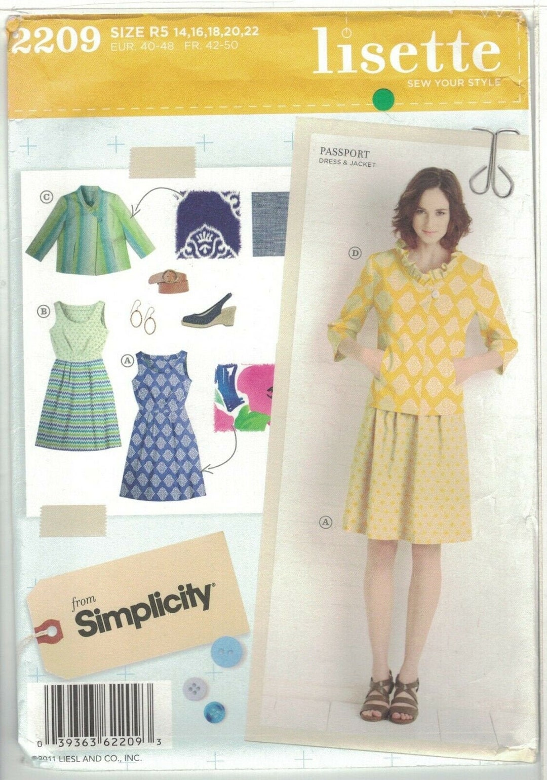 Simplicity 2209 Lisette Sleeveless Dress & Boxy Jacket Pattern Choose Size Uncut - Etsy