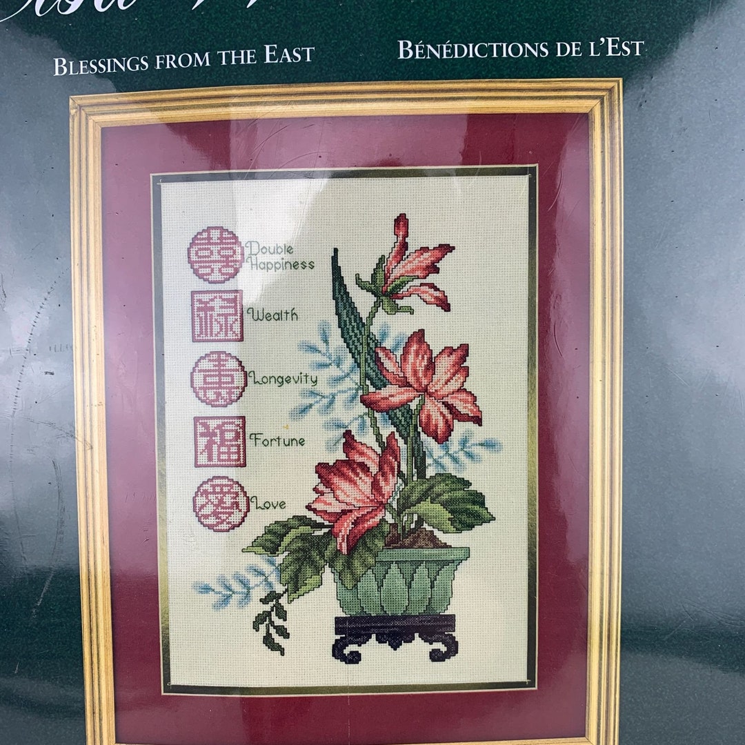Elsa Williams Blessings From the East Asian Floral Counted Cross Stitch ...