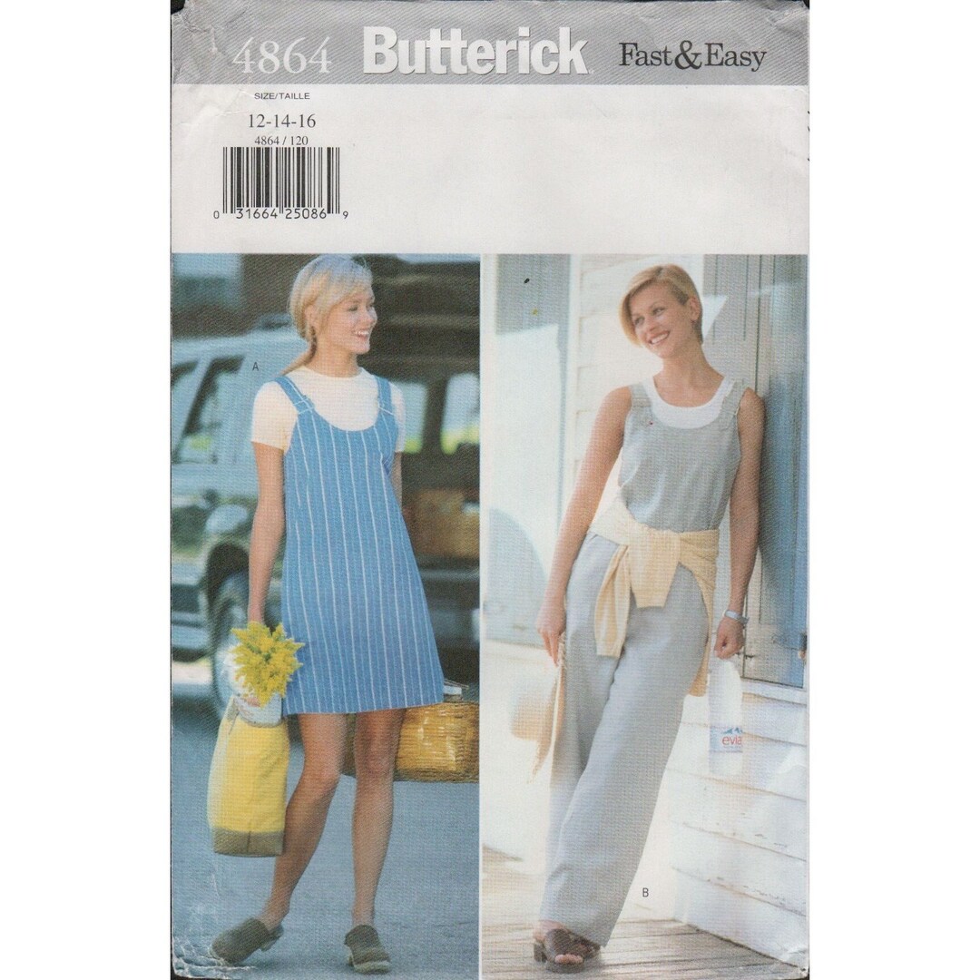 Butterick 4864 Loose Jumper and Jumpsuit Pattern 1990s Misses' Sz 12 14 ...
