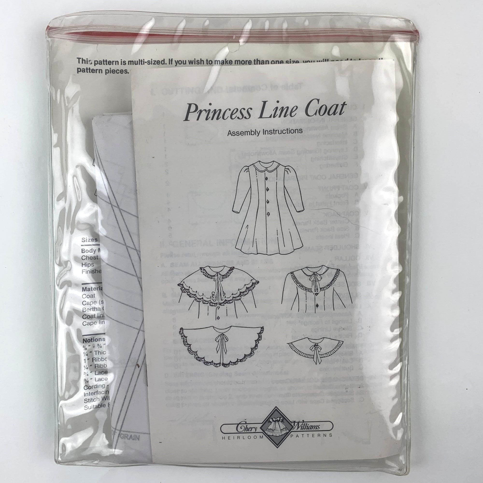 Chery Williams Girl's Princess Line Coat Heirloom Pattern Size 4 5 6 6x ...