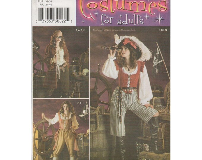 Simplicity 3677 Womens Pirate Costume Pattern Coat Vest Pants Choose ...