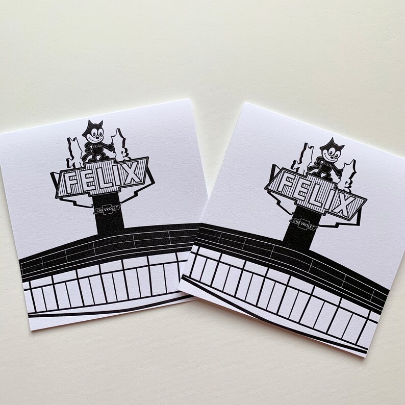 Felix Chevrolet Neon Sign Letterpress Card - Etsy