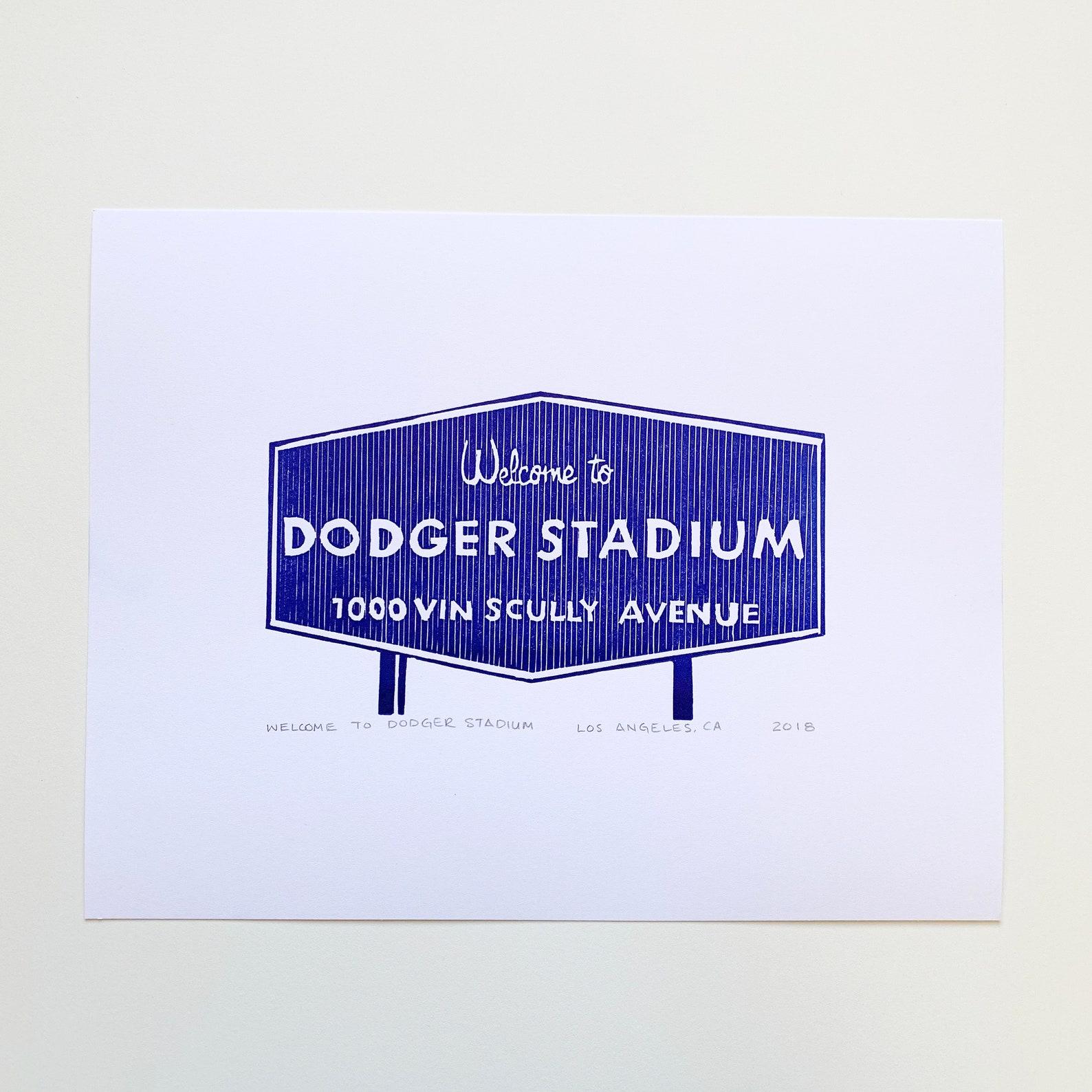 Welcome to Dodger Stadium Sign Letterpress Print, Unframed - Etsy