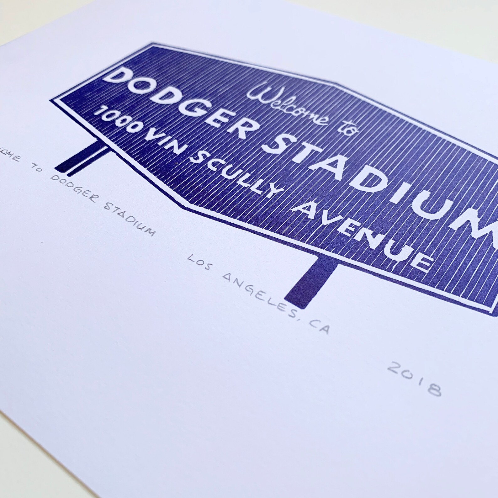 Welcome to Dodger Stadium Sign Letterpress Print, Unframed - Etsy