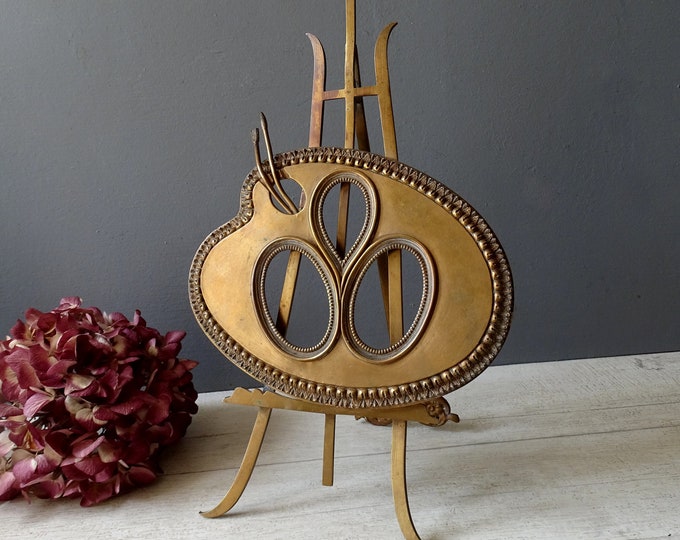 Antique French Table Brass Easel/vintage Brass Photo Frame/miniature ...