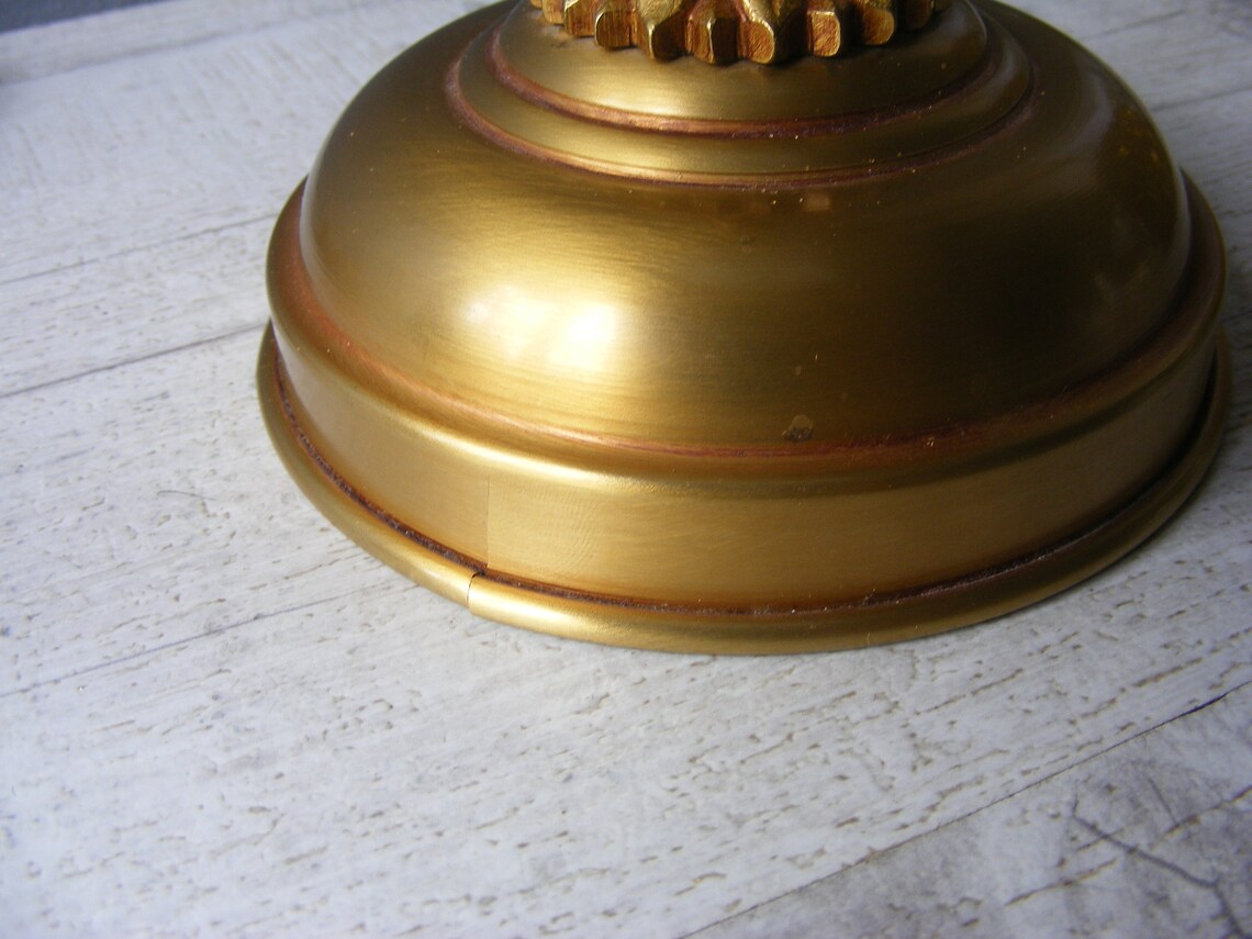 Vintage French Pair of Brass Bedside Lamps with Glass Flower | Etsy