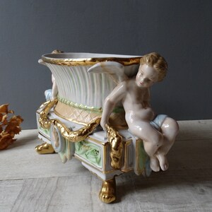 Antique Putti Planter in Fine Porcelain Marked With Two Swords R.b ...
