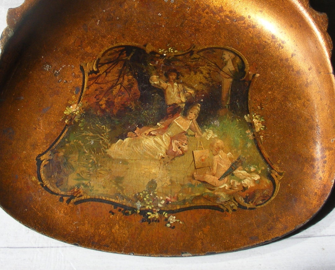 French Antique Lacquered Wood Crumb Tray ,hand-painted. - Etsy