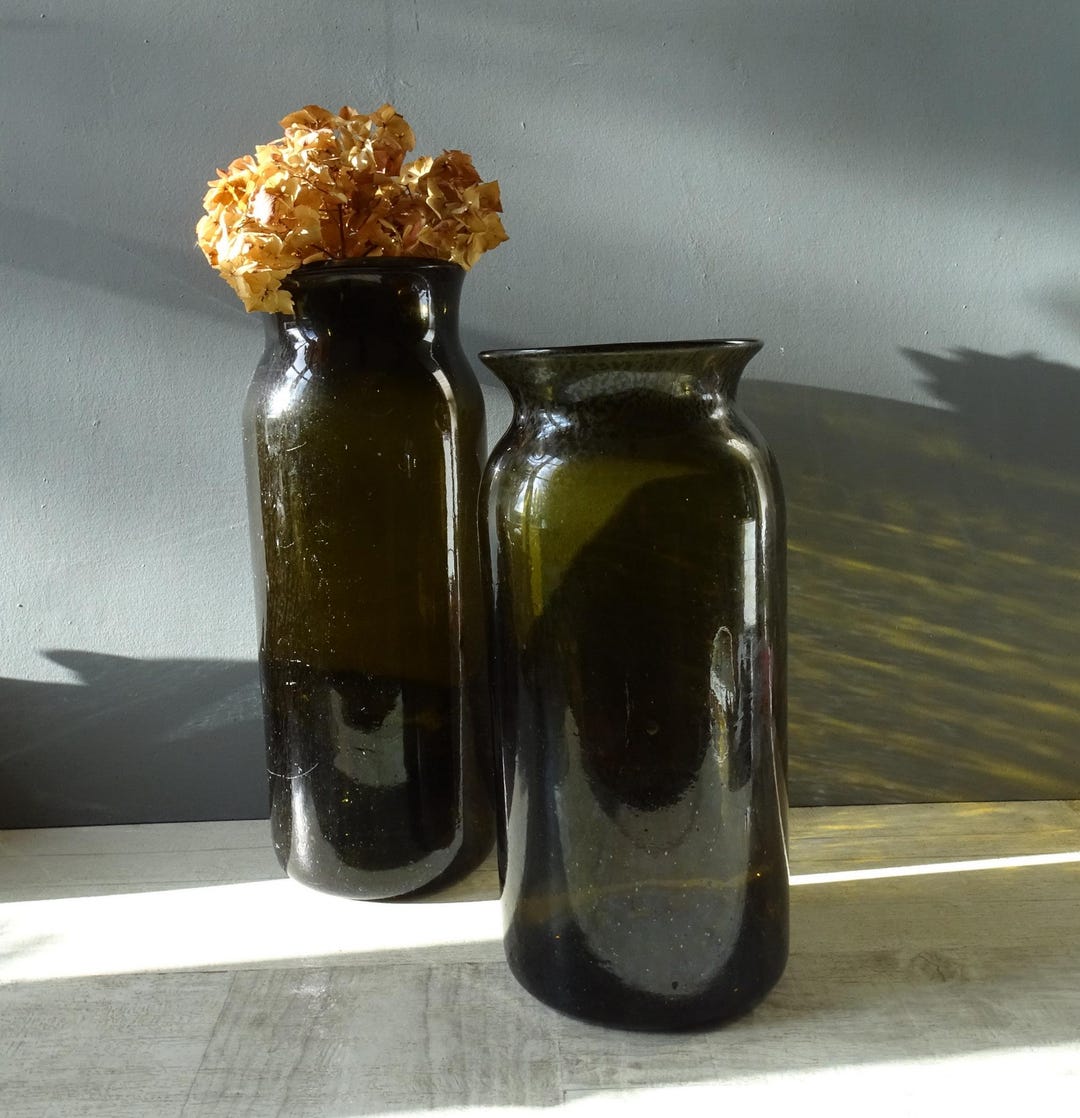 Large Antique French Truffle Jar,green Handblown Glass.truffle Bocal ...