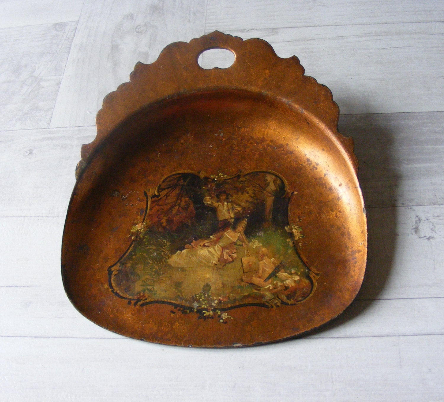 French Antique Lacquered Wood Crumb Tray ,hand-painted. - Etsy