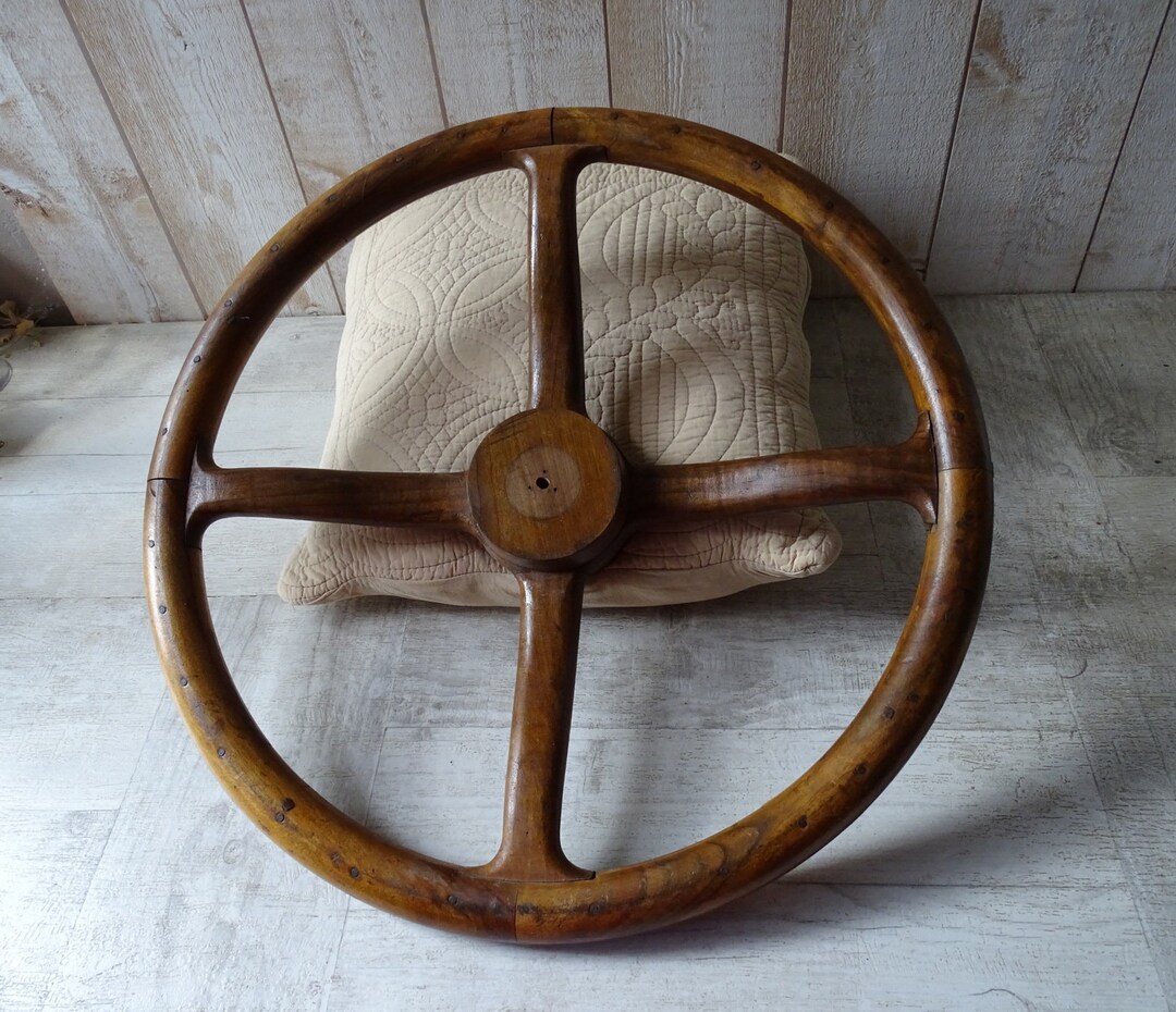 Large Antique Wood Steering Wheelhand-made circa 1920S. - Etsy