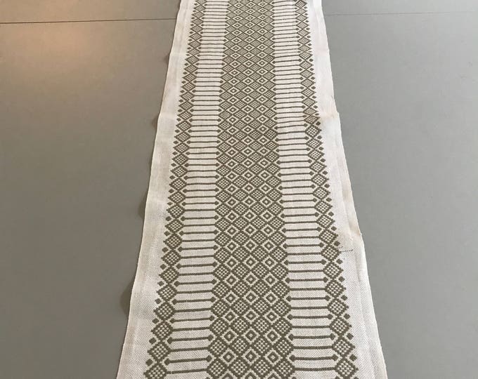 Denmark / Swedentable Runner Textile Abstract Minimalist White Beige ...