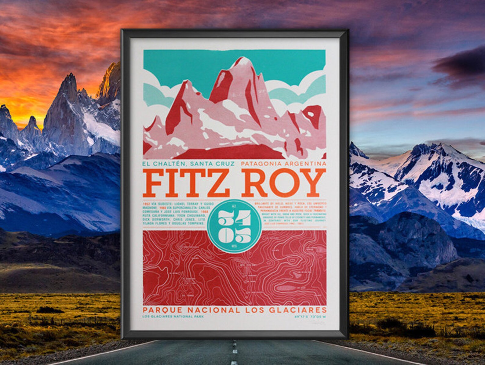 Fitz Roy Hand Printed Screen Print Poster - Etsy