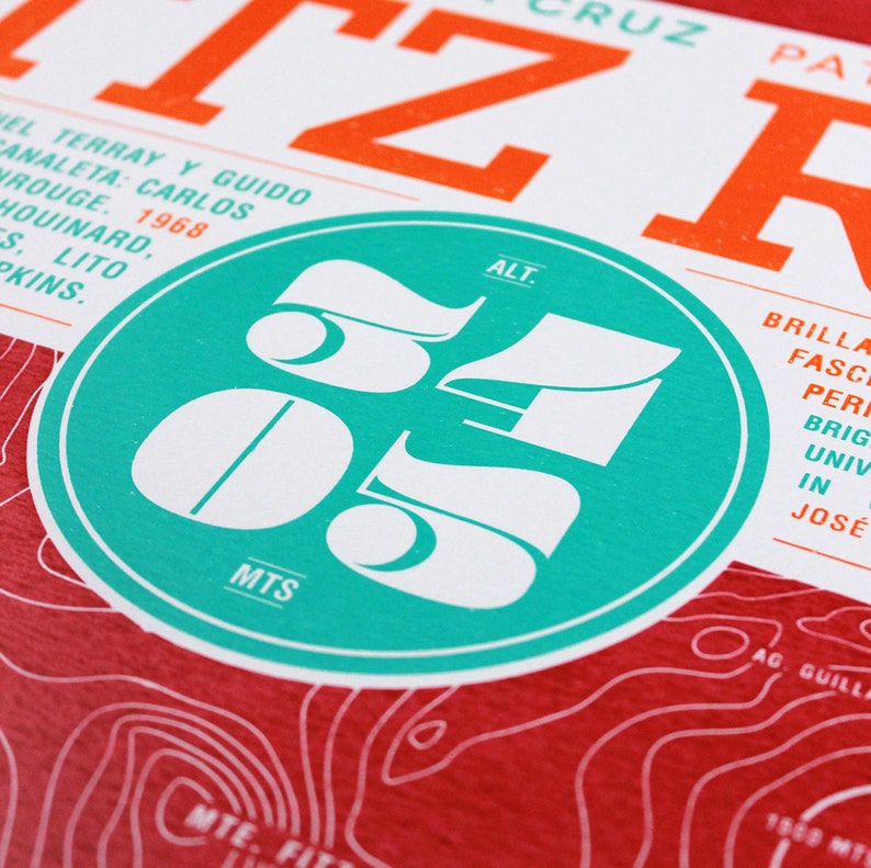 Fitz Roy Hand Printed Screen Print Poster | Etsy