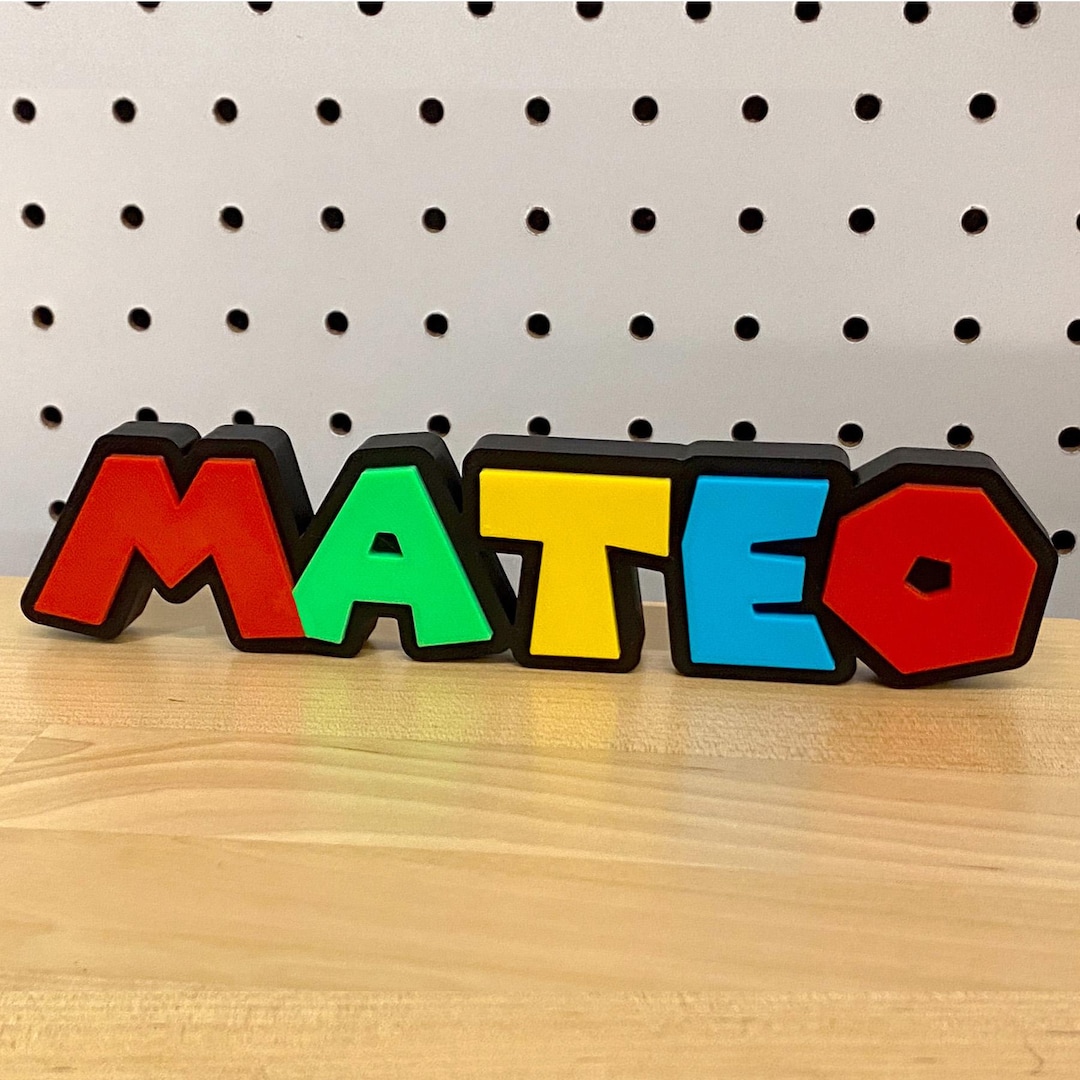 Personalized Mario Style Name Sign, Desk Name Plate, Desk Name Sign ...