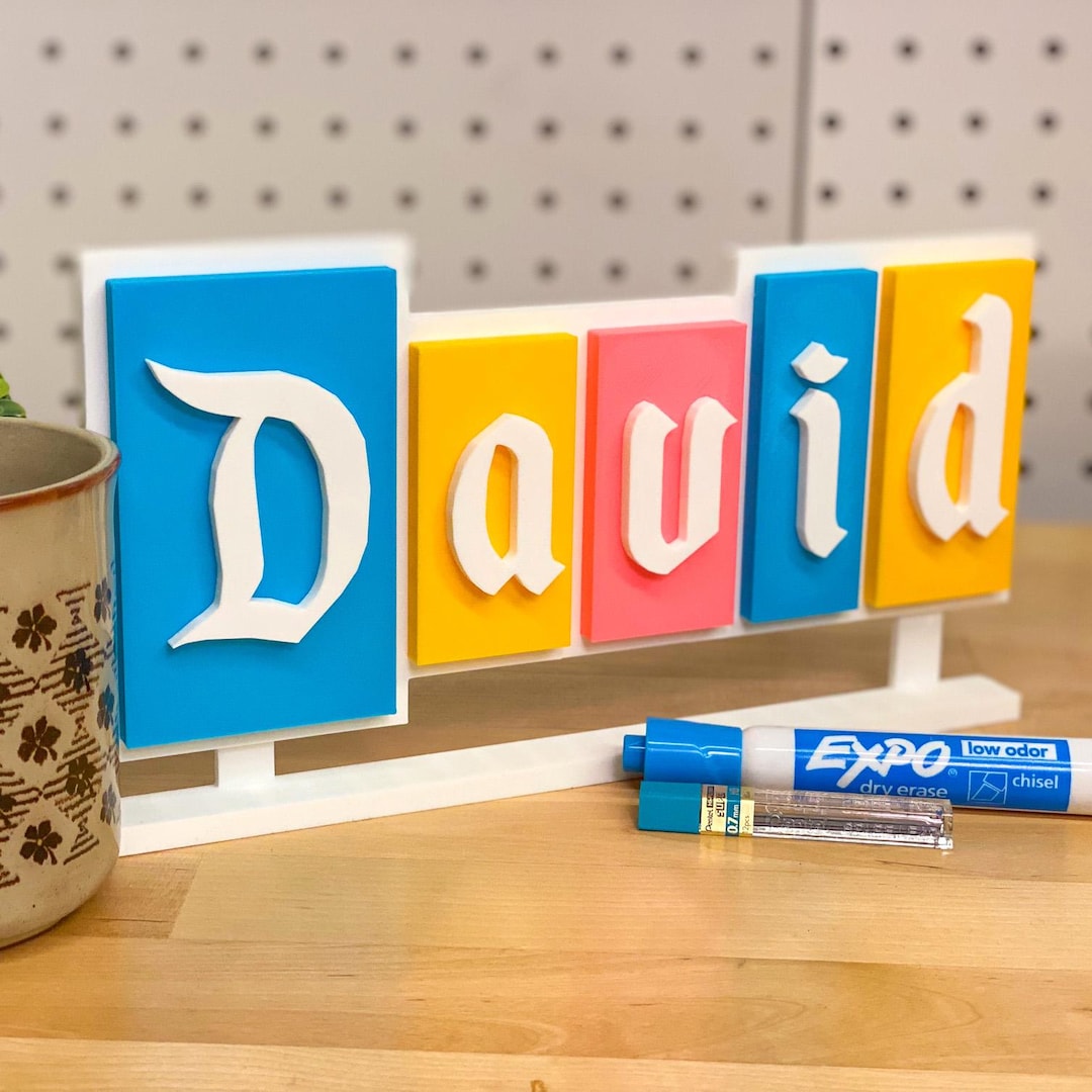 Large Personalized Desk Name Plate, Large Desk Name Disney Sign ...