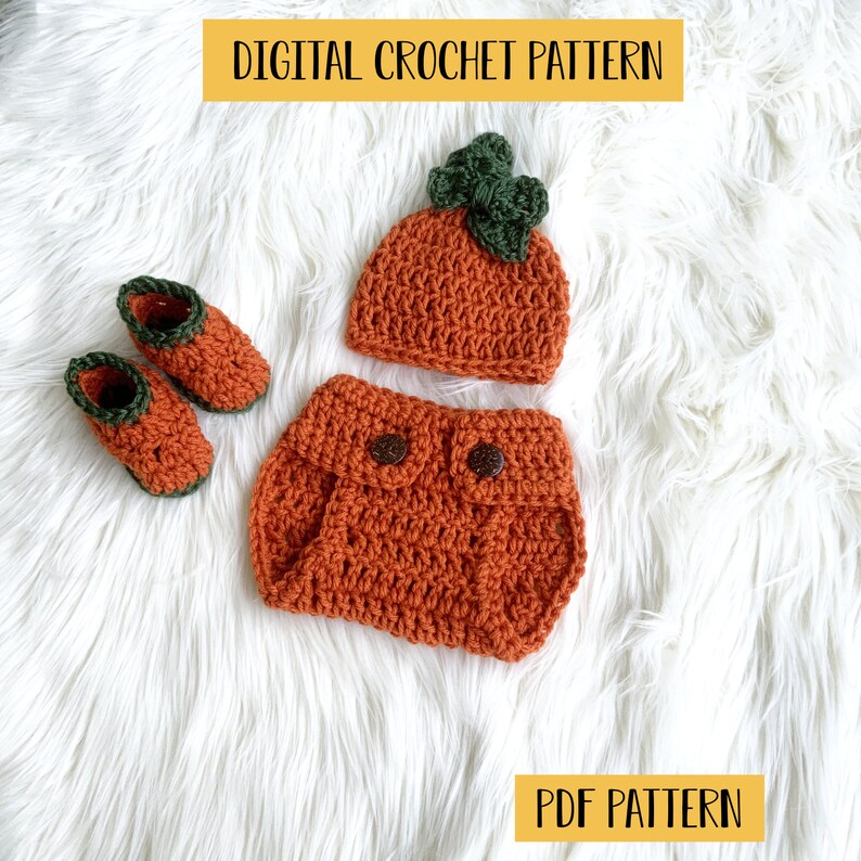 Baby Girls Fall Pumpkin Outfit Crochet Pattern Newborn Photo - Etsy